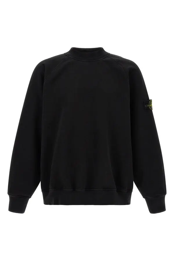 Stone Island 6100053' Crew Neck Sweatshirt With Raglan Sleeves - Black