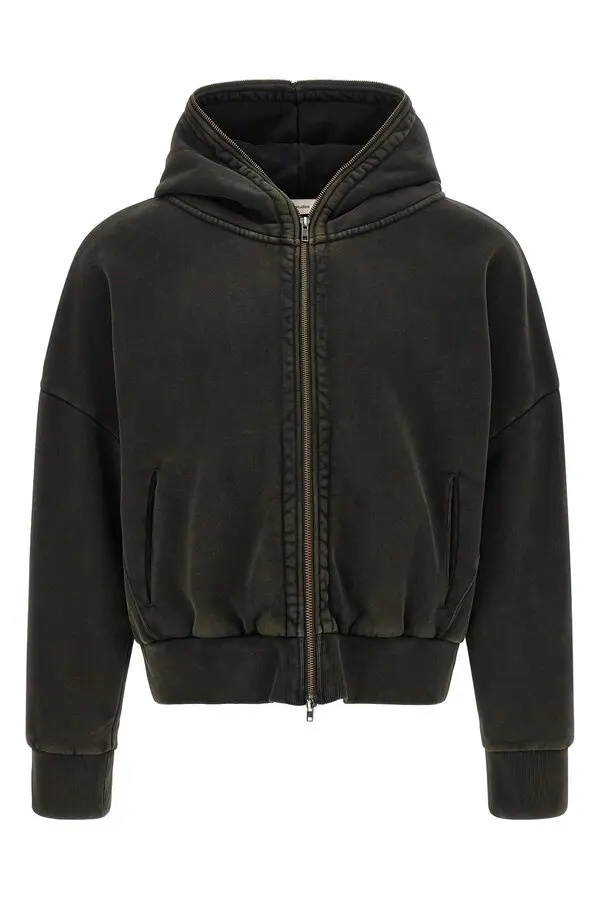 ENTIRE STUDIOS Zip Up Hooded Jacket With Boxy Silhouette