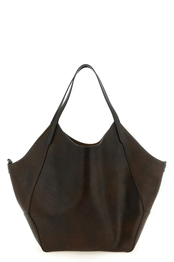 Brunello Cucinelli Reversible Lizard-effect Leather Shopping Bag