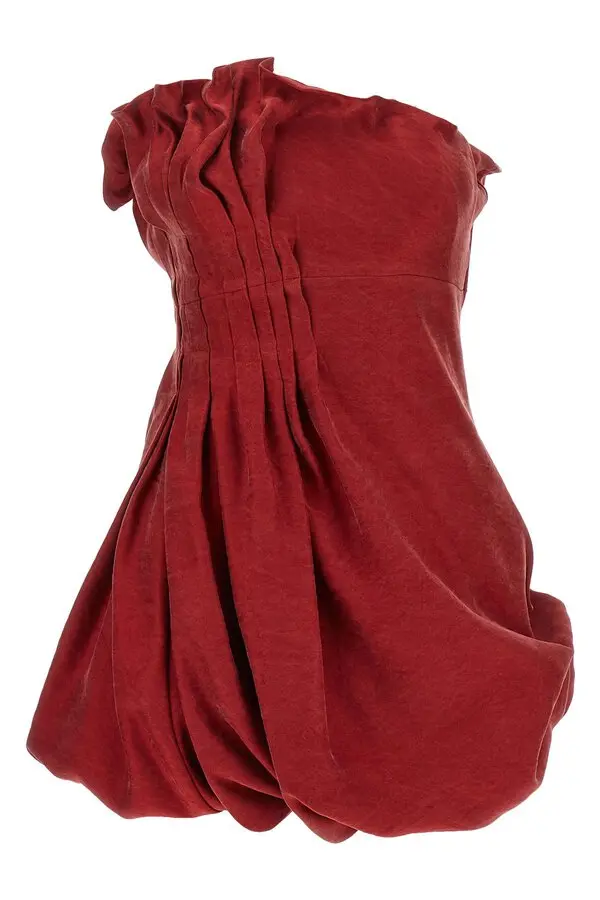 Magda Butrym Asymmetrical Dress With Pleats - Red