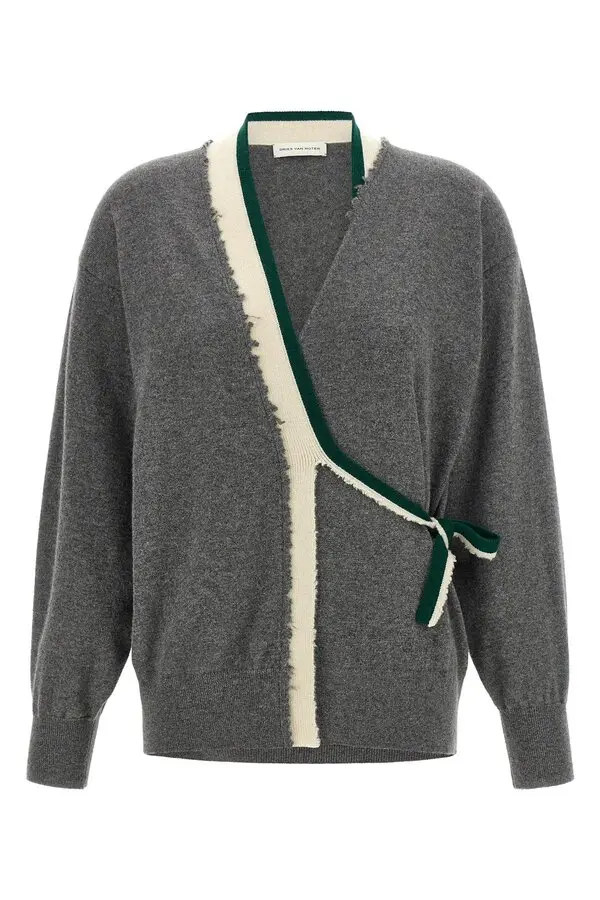 Dries Van Noten Toma' Sweater With Crossed Closure - Gray