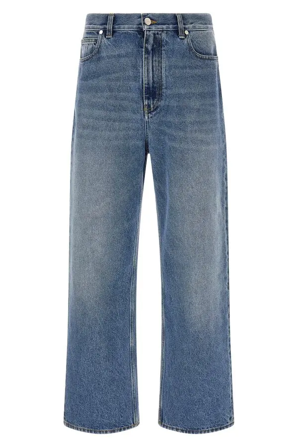 Fendi Ff' Patch Jeans Saddlery - Light Blue