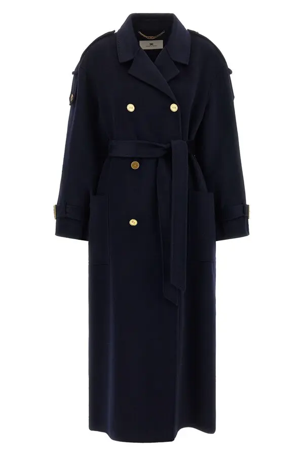 Elisabetta Franchi Double-breasted Belted Coat