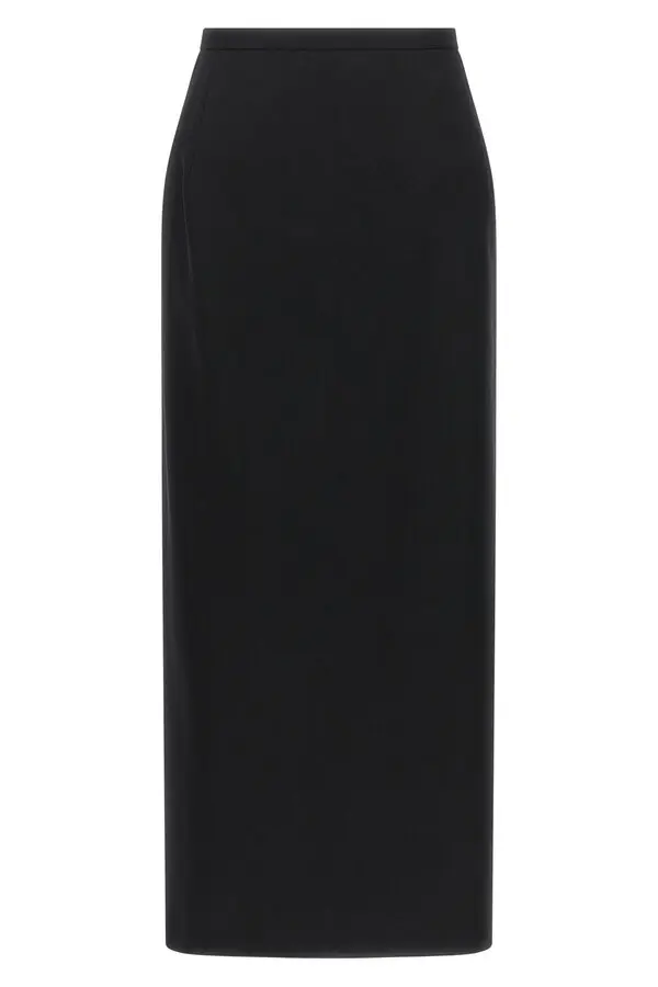 Magda Butrym Wool Column Skirt With Concealed Closure - Black