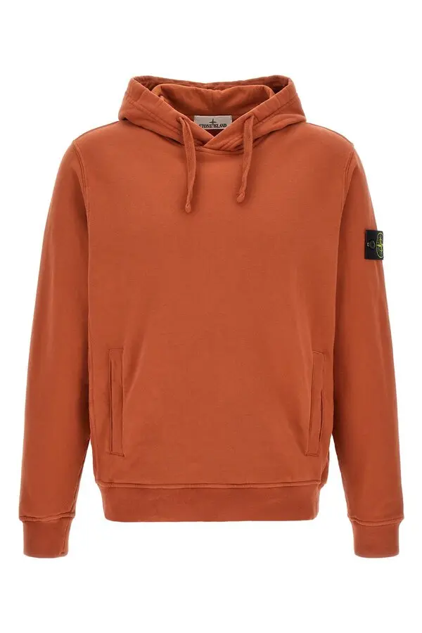 Stone Island Cotton Canvas Hoodie With Logo Badge