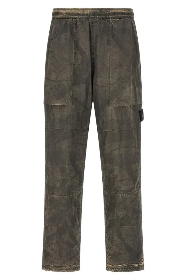 Stone Island Printed Pants With Logo Badge