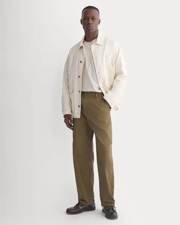 Everlane Pleated Everyday Chino Pant - Olive
