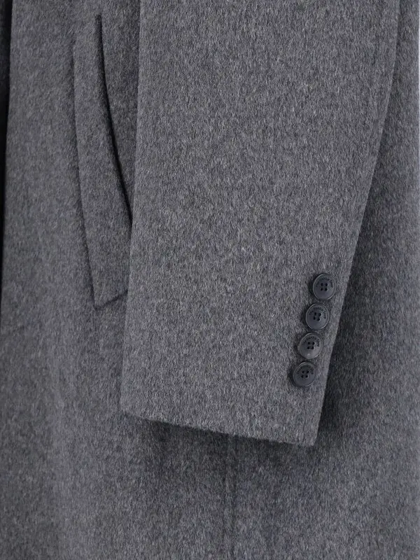 THE FRANKIE SHOP Double-breasted Wool Blend Coat - Gray