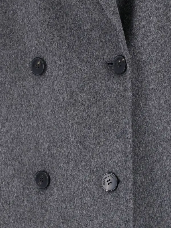 THE FRANKIE SHOP Double-breasted Wool Blend Coat - Gray
