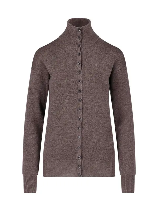 LEMAIRE Wool Button Cardigan - Brown