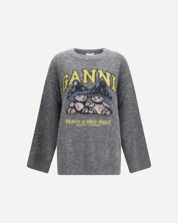 GANNI Muhroom Teddy Alpaca-blend Weater