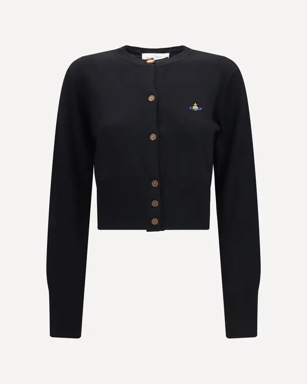 VIVIENNE WESTWOOD Bea Cropped Wool Cardigan Feale - Black