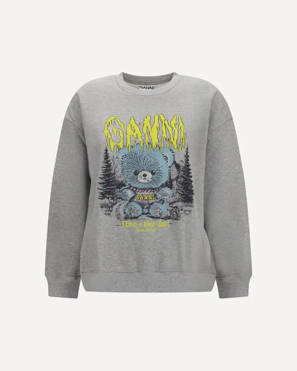 GANNI Teddy Bear Forest Graphic Sweatshirt