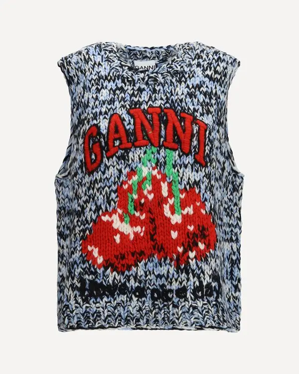 GANNI Wool Cherry Vest - Multicolour