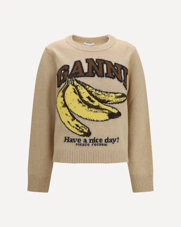 GANNI Wool Graphic Weater