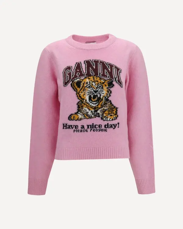 GANNI Wool Graphic Weater