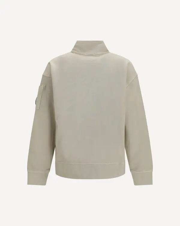 C.P. COMPANY Brushed And Sueded Diagonal-weave Cotton Fleece Sweatshirt - Cream