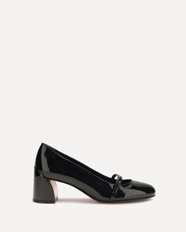 CHRISTIAN LOUBOUTIN Jane Nina Patent Leather Mary Jane Pumps - Black