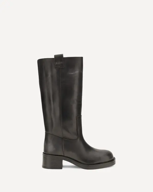 ALOHAS Sajan Vintage Leather High Boots - Black