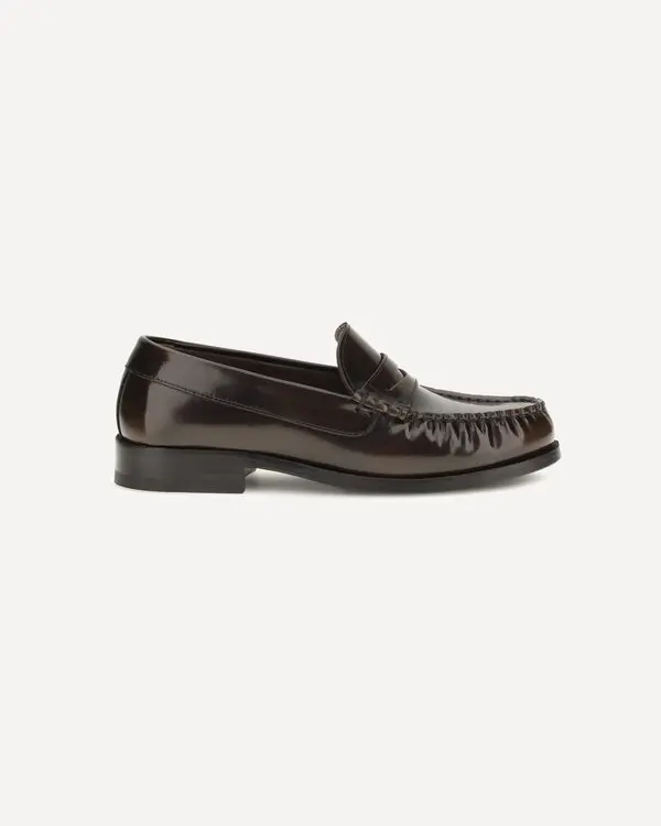 ALOHAS Rivet Vintage Brushed Leather Loafers