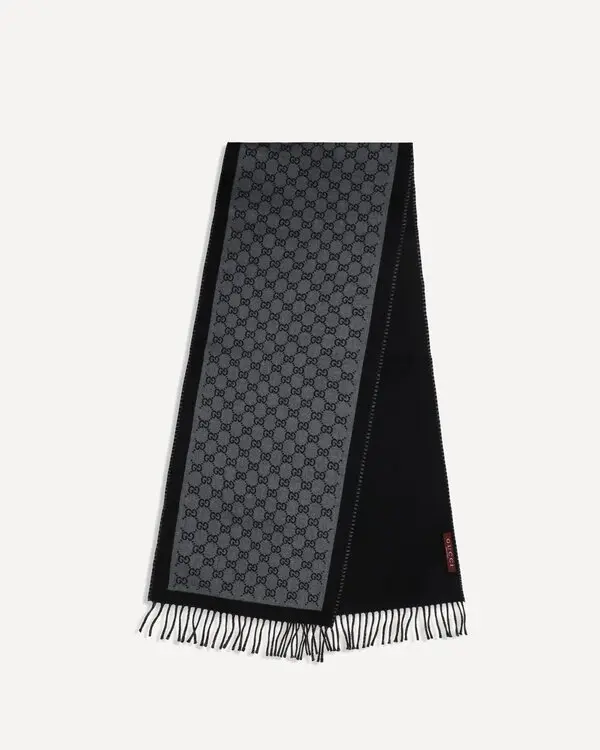 Gucci Gg Jacquard Wool Scarf