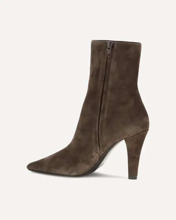 Saint Laurent Jill Suede Ankle Boots - Brown