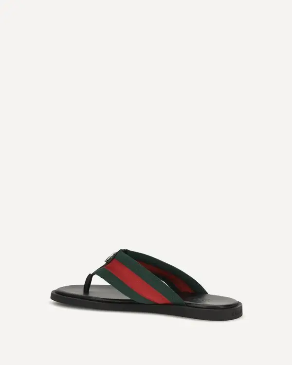 Gucci Maverik Gg Interlocking Flip-flop Sandals - Black