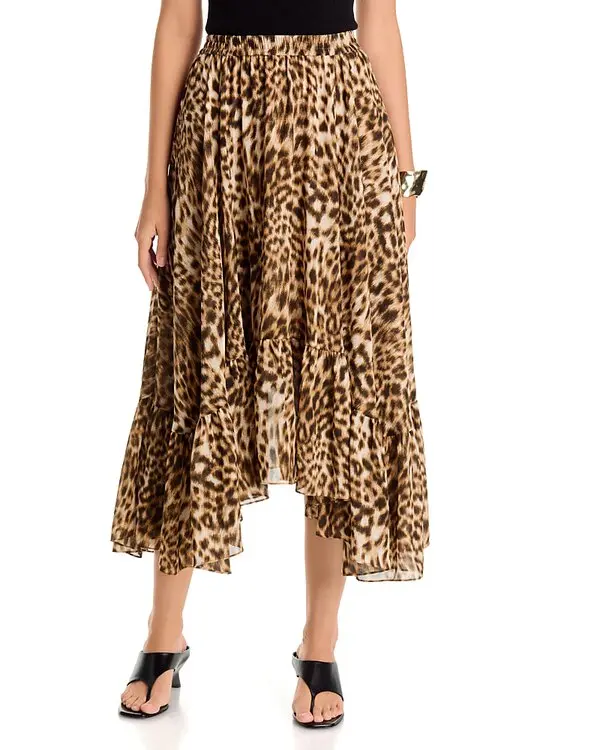 Michael Kors Handkerchief-hem Pull On Skirt - Dark Camel