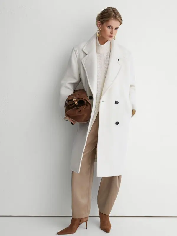 ATELIER Wool-blend Double-breasted Relaxed Coat