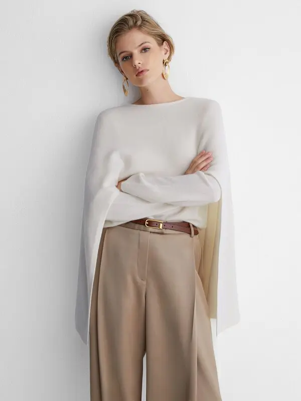 ATELIER Wool-cashmere Cape Knit Jumper