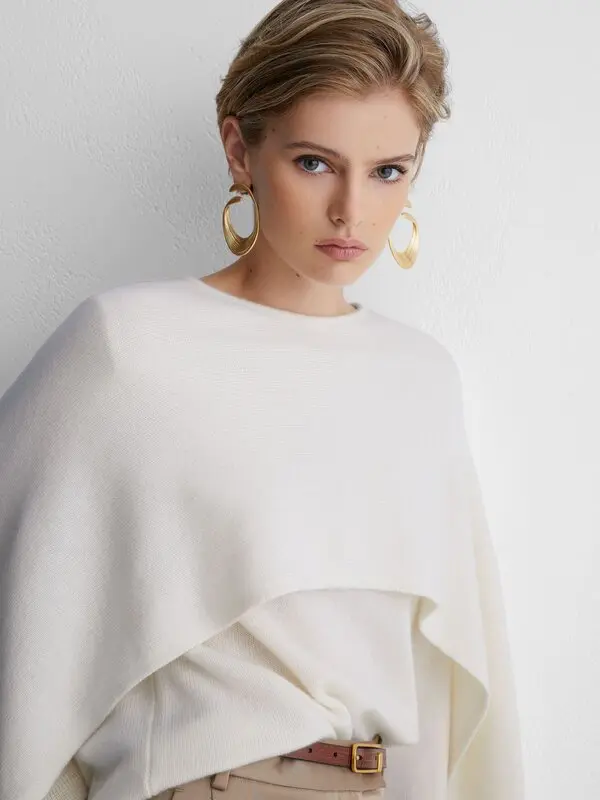 ATELIER Wool-cashmere Cape Knit Jumper