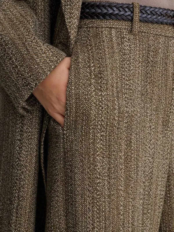 ATELIER Wool-blend Textured Wide-leg Trousers
