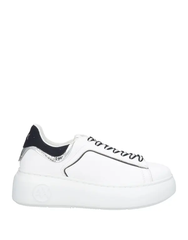 Armani Exchange Sneakers Size Cow Leather, Polyamide, Elastane