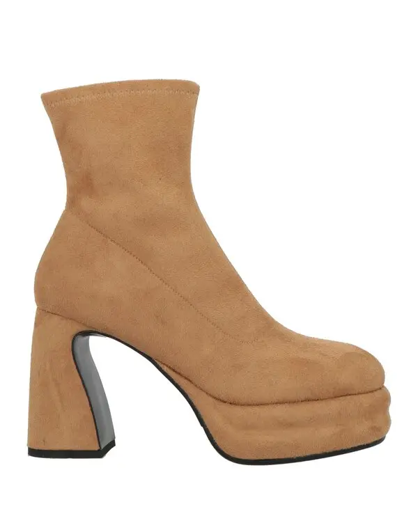 JEANNOT Camel Textile Fibers Ankle Boots