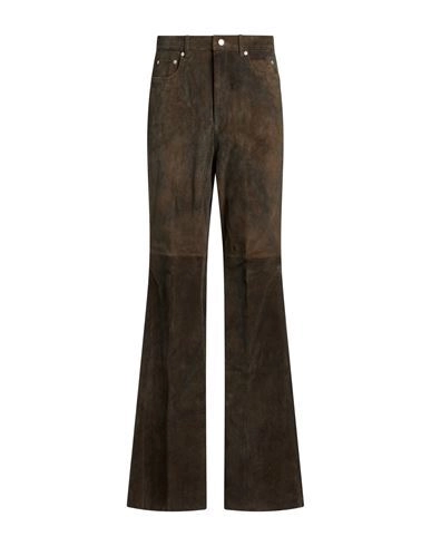 Rick Owens Calfskin Flared Leg Pants - Brown