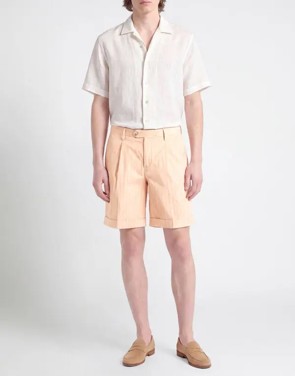 MICHAEL COAL Shorts & Bermuda Shorts Apricot Size Cotton, Polyester, Elastane