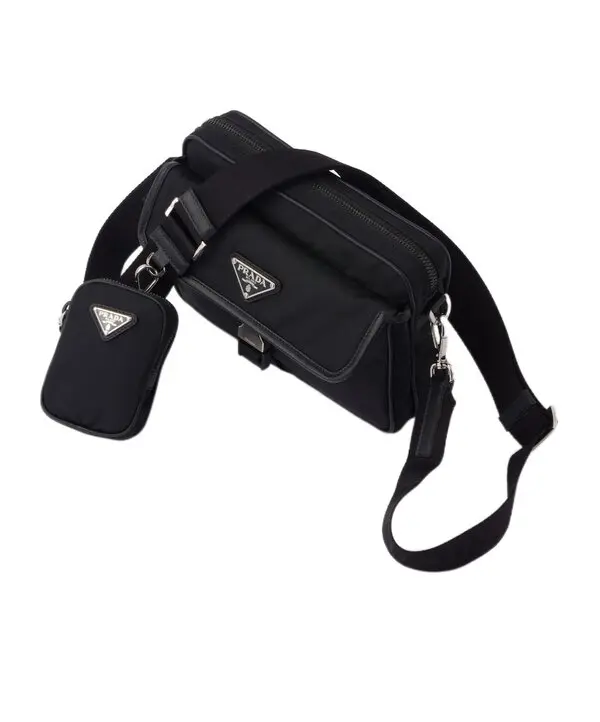 Prada Re-nylon And Saffiano Logo Shoulder Bag