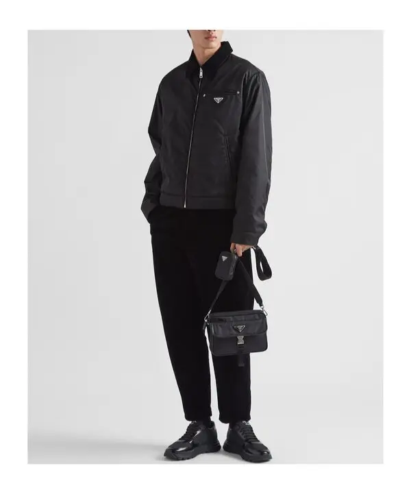 Prada Re-nylon And Saffiano Logo Shoulder Bag