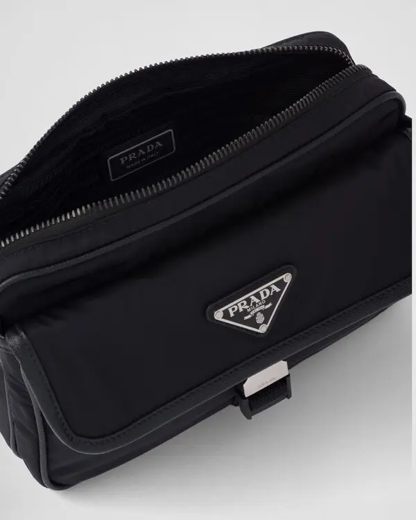 Prada Re-nylon And Saffiano Logo Shoulder Bag