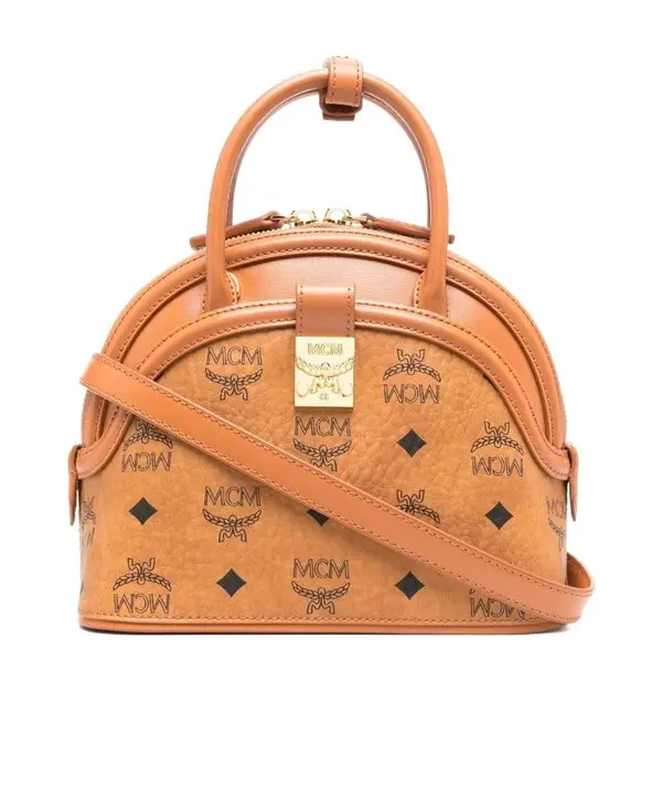 Mcm Small Tracy Curved Shoulder Bag - Brown