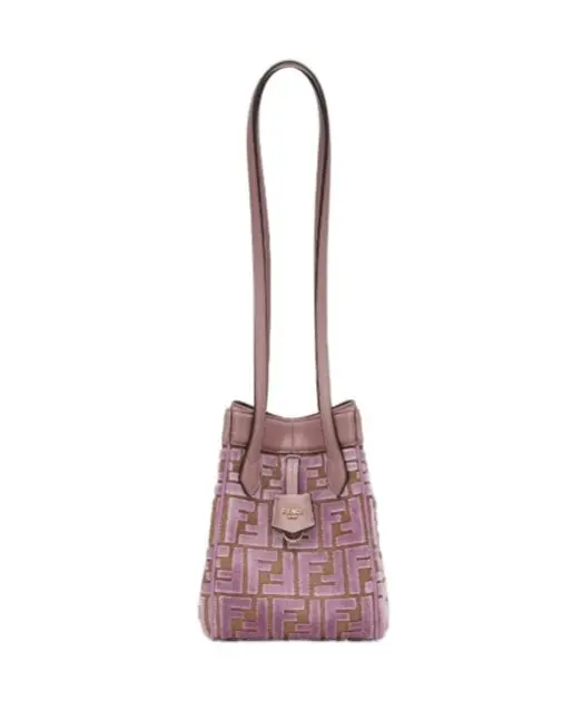 Fendi Origami Monogrammed Mini Bucket Bag - Pink