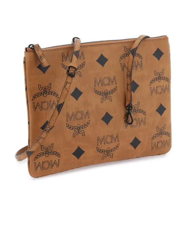 Mcm Aren Monogram-pattern Zipped Crossbody Bag