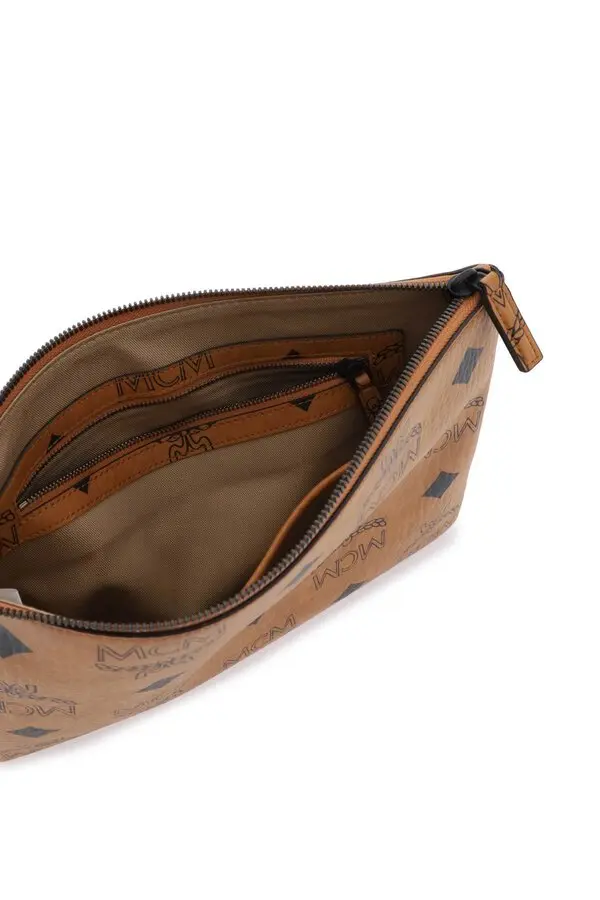 Mcm Aren Monogram-pattern Zipped Crossbody Bag