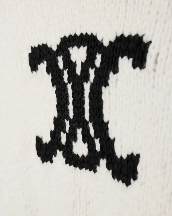 Celine Long-sleeve Knit Top With Logo