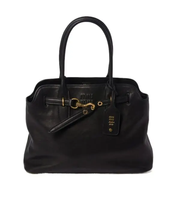 Miu Miu Aventure Logo-tag Tote Bag - Black