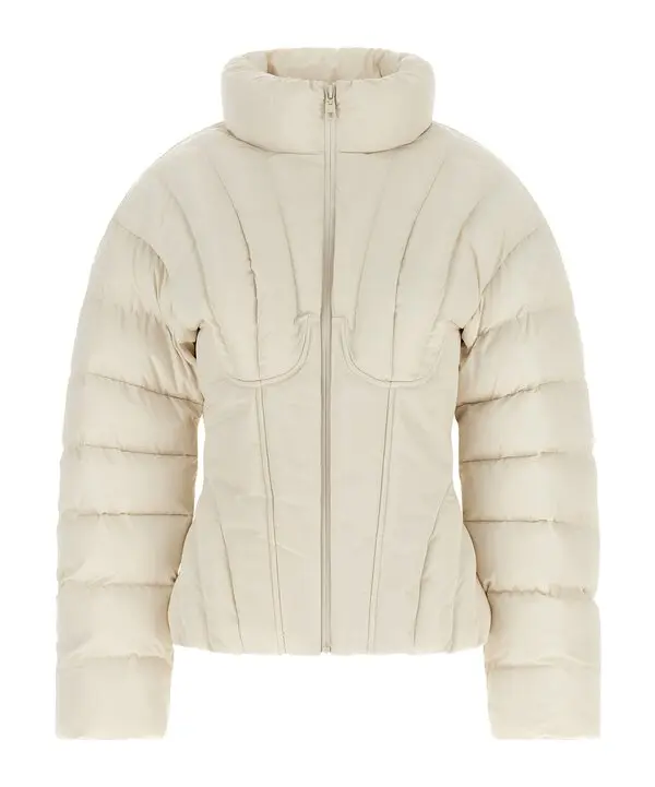 Elisabetta Franchi Long-sleeved Padded Jacket - White
