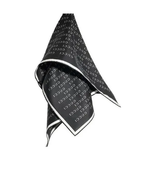 Gucci Printed Pocket Square - Black/white