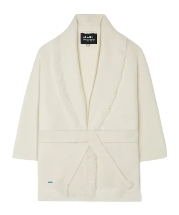 Alanui Fringe-trim Belted Cardigan - White