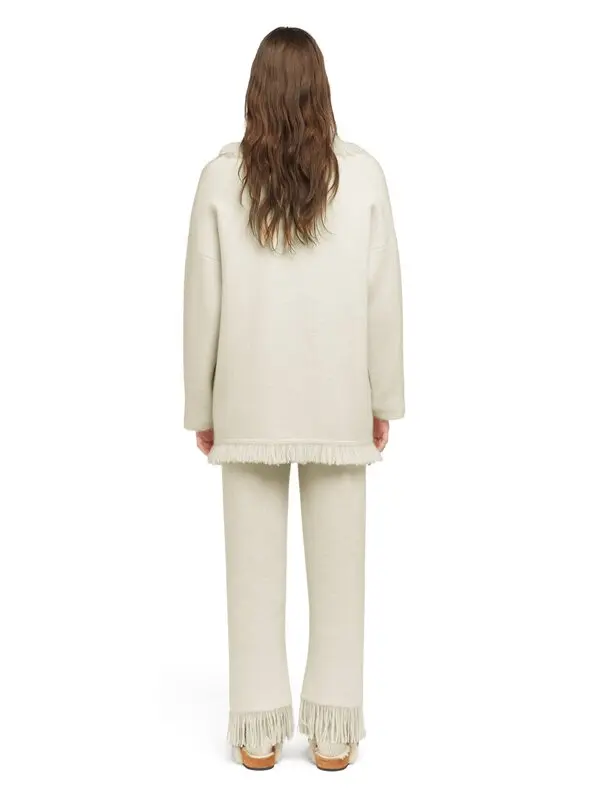 Alanui Fringe-trim Belted Cardigan - White