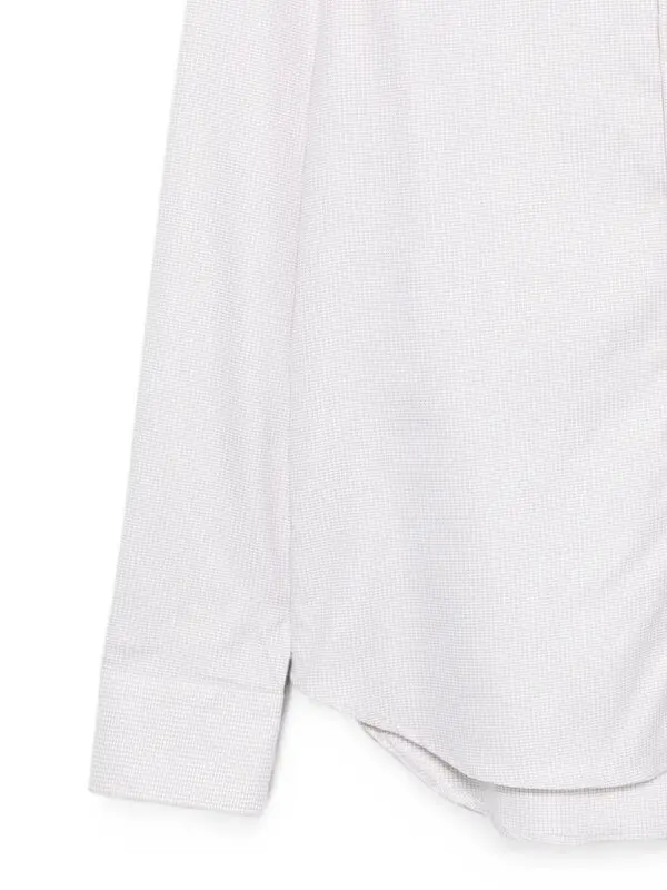 Canali Micro-check Spread-collar Shirt